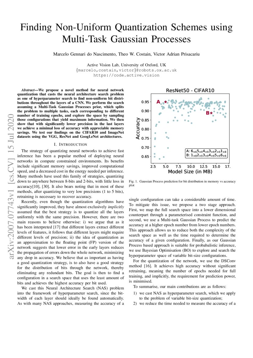 Finding Non Uniform Quantization Schemes Usingmulti Task Gaussian