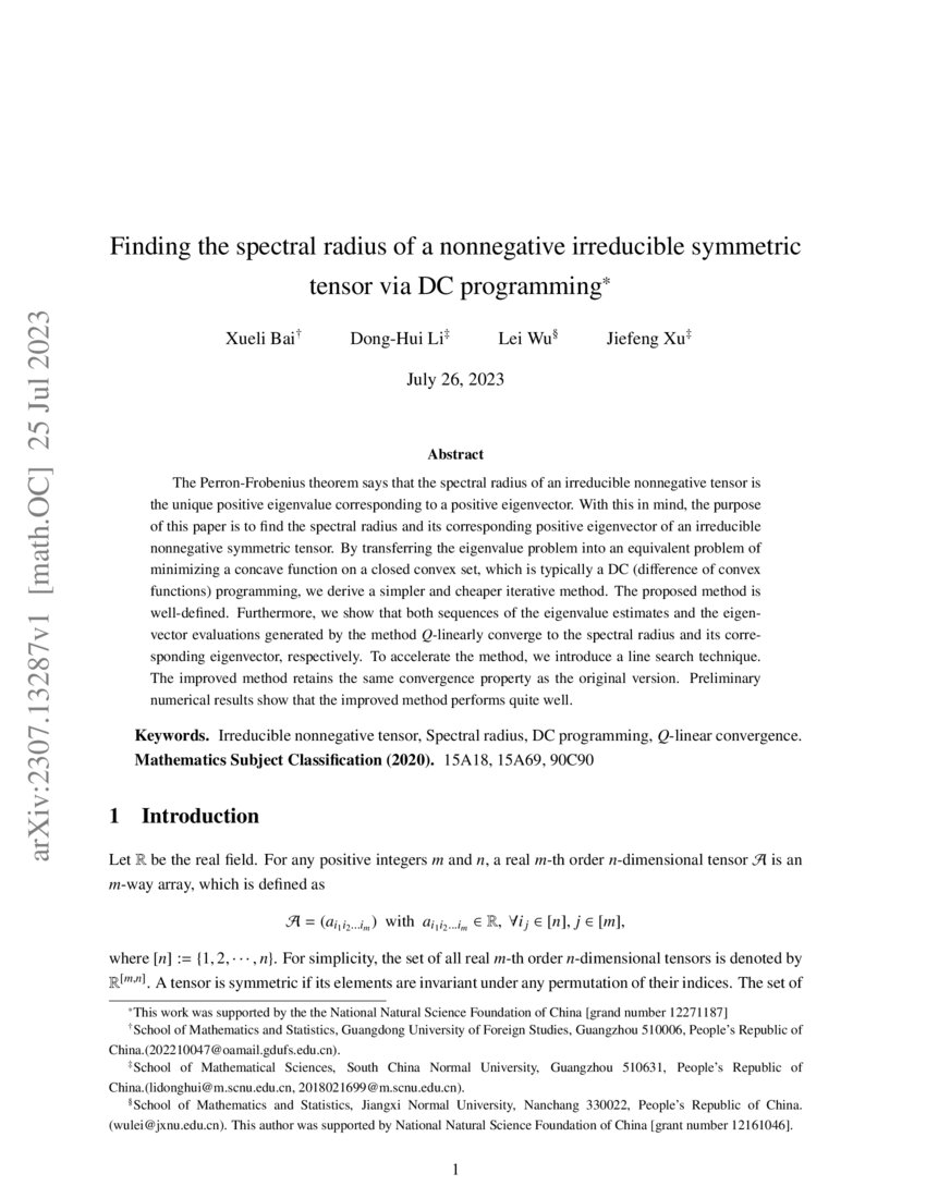Finding The Spectral Radius Of A Nonnegative Irreducible Symmetric Tensor Via Dc Programming