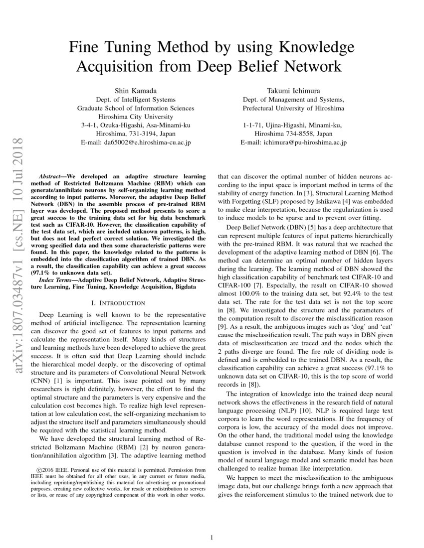 Fine Tuning Method By Using Knowledge Acquisition From Deep Belief Network Deepai 7173
