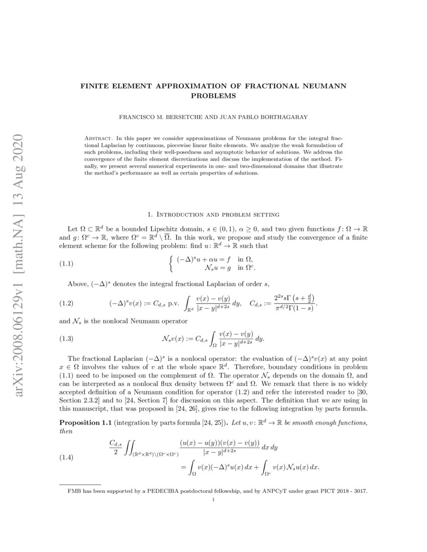 Finite Element Approximation Of Fractional Neumann Problems Deepai