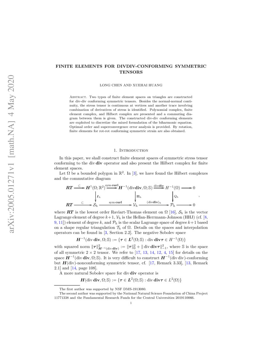 Finite Elements For Divdiv Conforming Symmetric Tensors Deepai