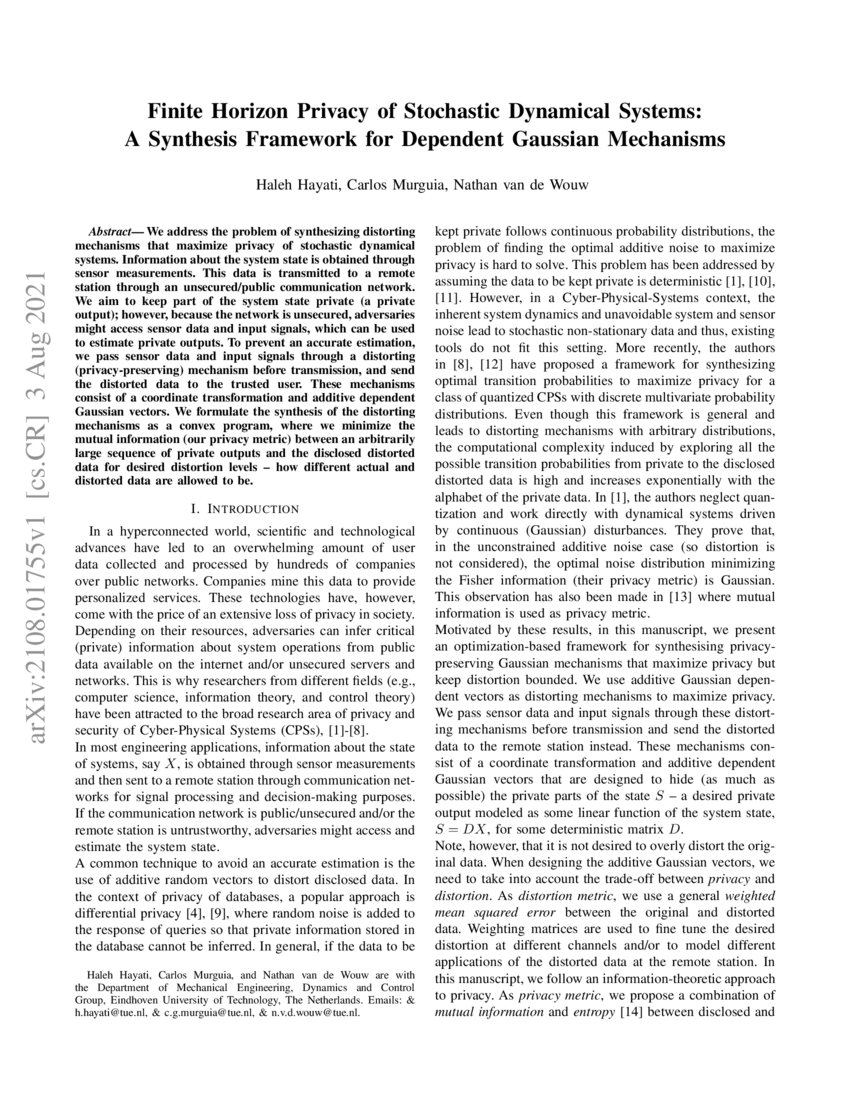 Finite Horizon Privacy Of Stochastic Dynamical Systems A Synthesis Framework For Dependent