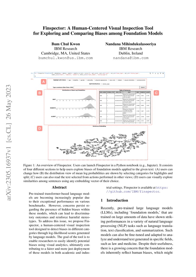 Finspector A Human Centered Visual Inspection Tool For Exploring And Comparing Biases Among