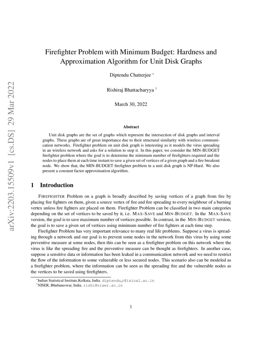 Firefighter Problem With Minimum Budget Hardness And Approximation Algorithm For Unit Disk