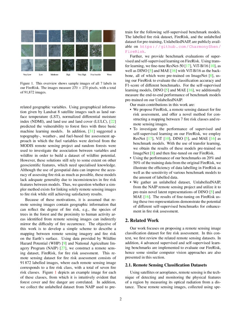 FireRisk: A Remote Sensing Dataset for Fire Risk Assessment with ...