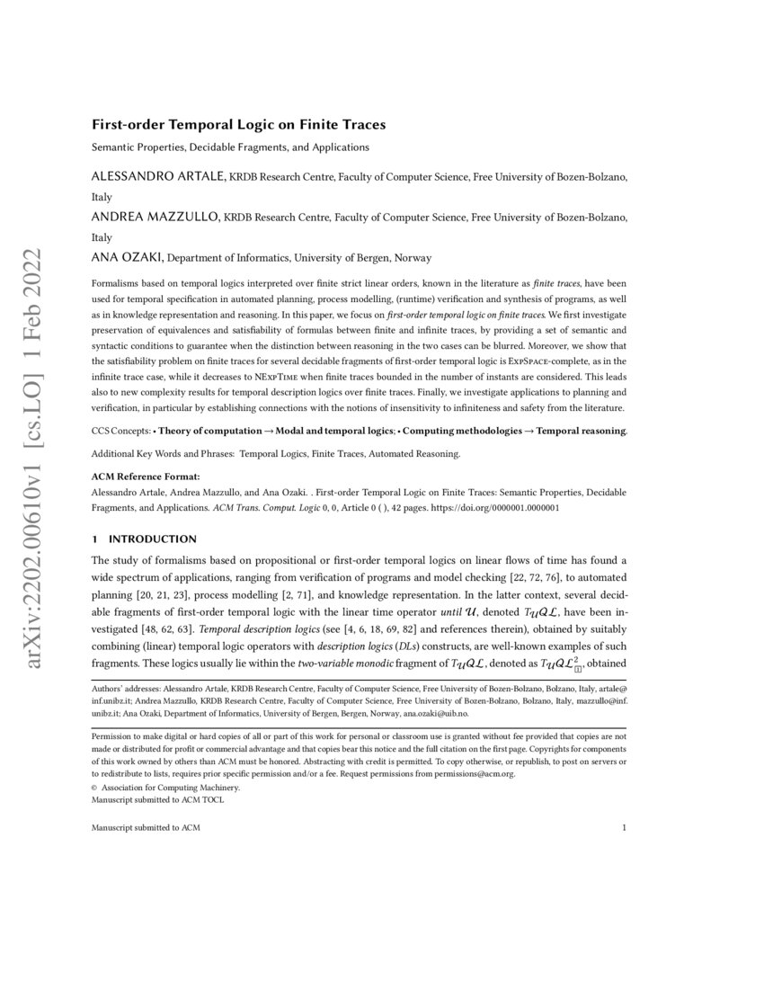 First Order Temporal Logic On Finite Traces Semantic Properties Decidable Fragments And