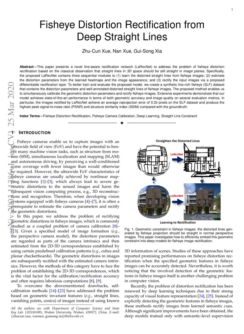 Fisheye Distortion Rectification from Deep Straight Lines | DeepAI