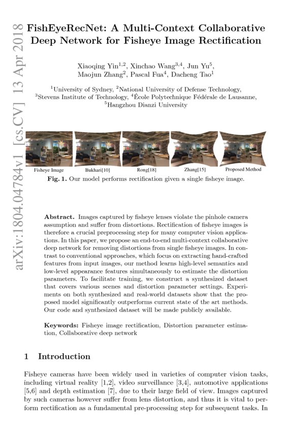 FishEyeRecNet: A Multi-Context Collaborative Deep Network for Fisheye ...