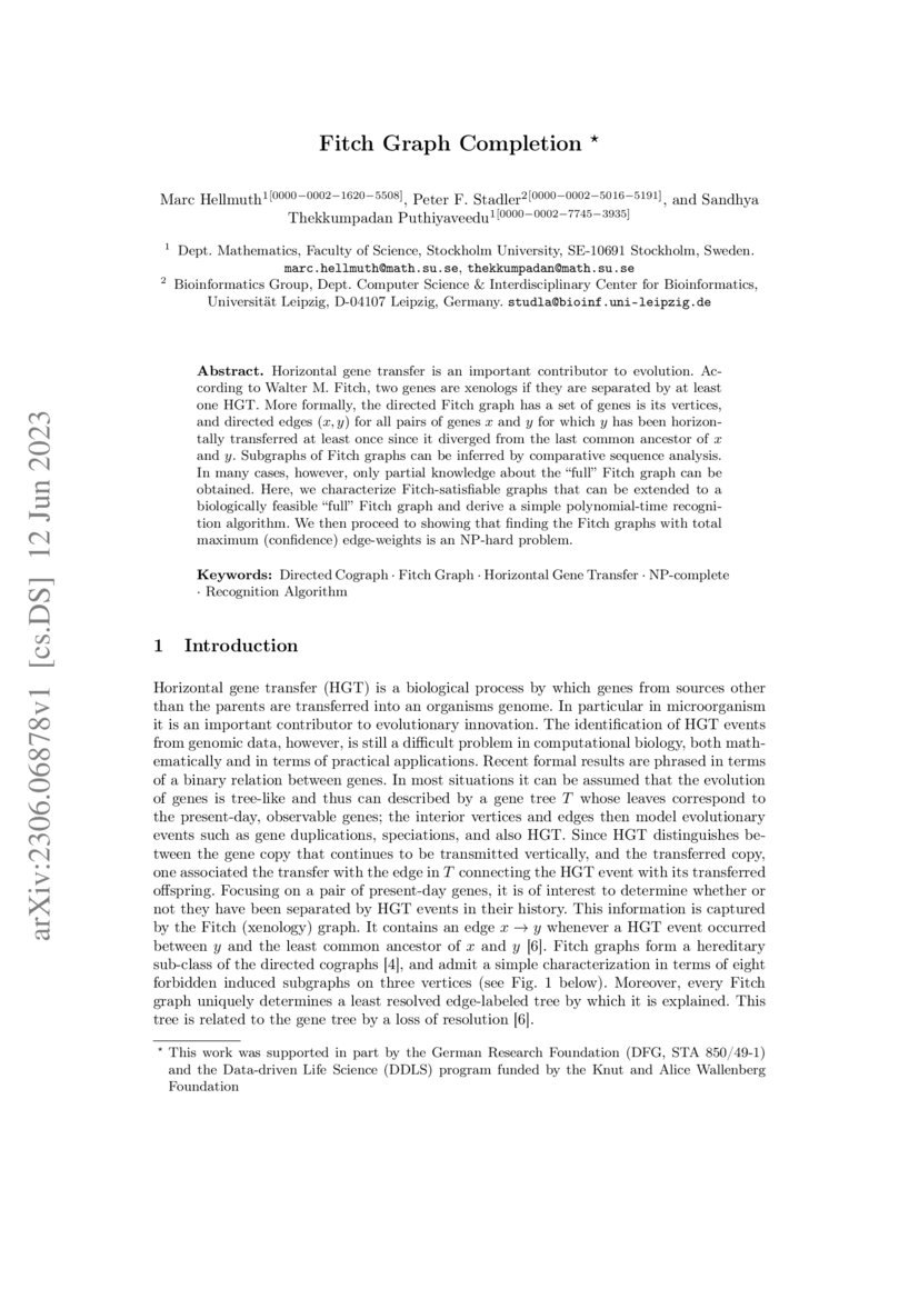 Fitch Graph Completion | DeepAI