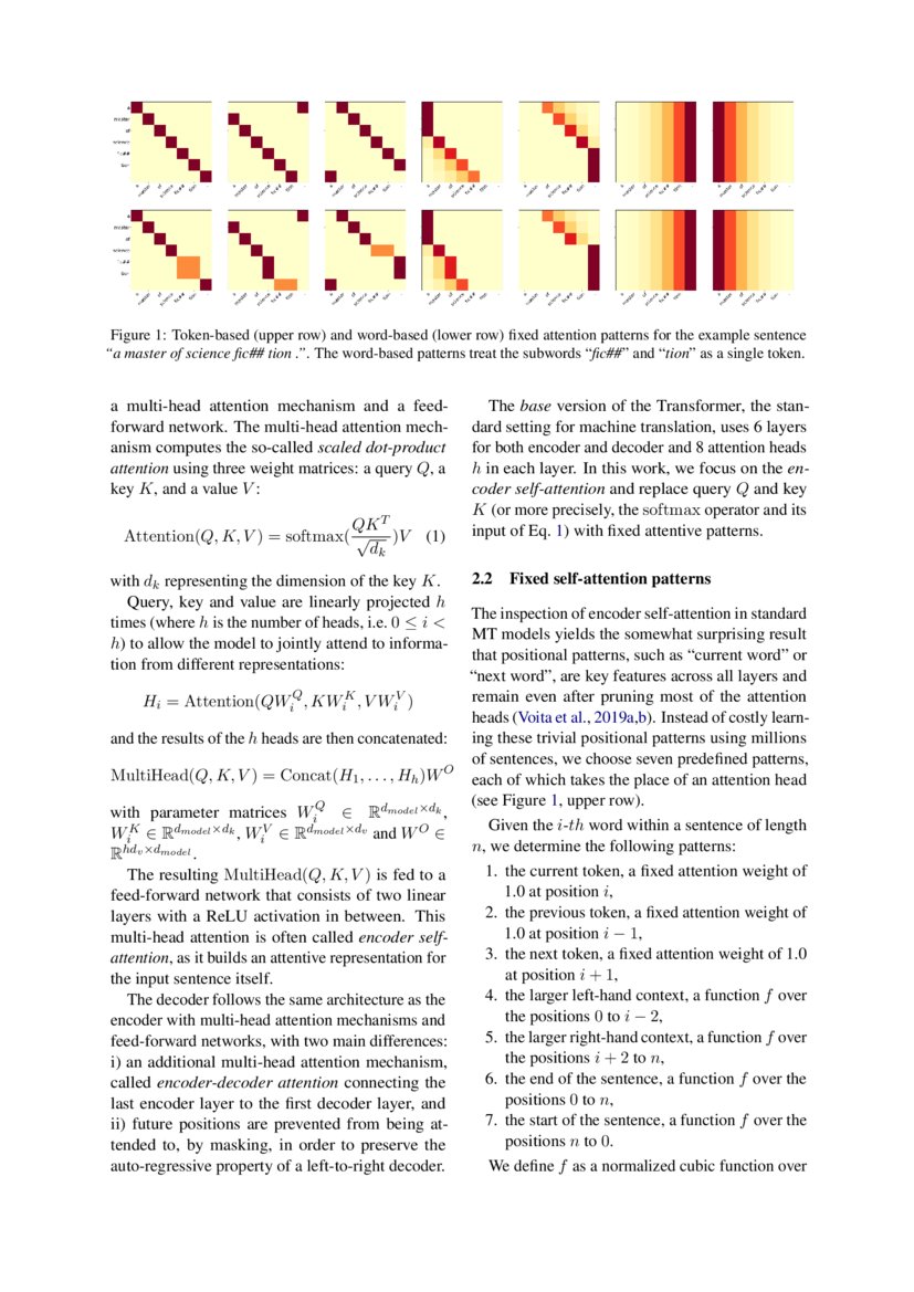 Fixed Encoder Self Attention Patterns In Transformer Based Machine Translation Deepai