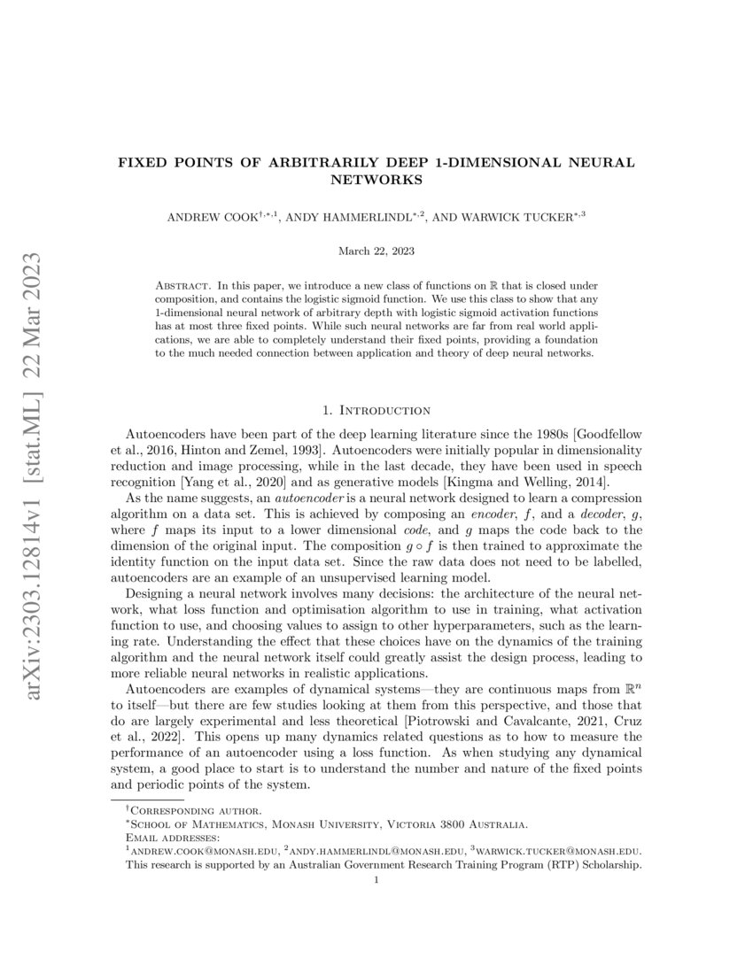 Fixed Points Of Arbitrarily Deep 1 Dimensional Neural Networks Deepai