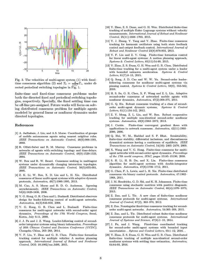 Fixed Time Consensus Of Multiple Double Integrator Systems Under Directed Topologies A Motion