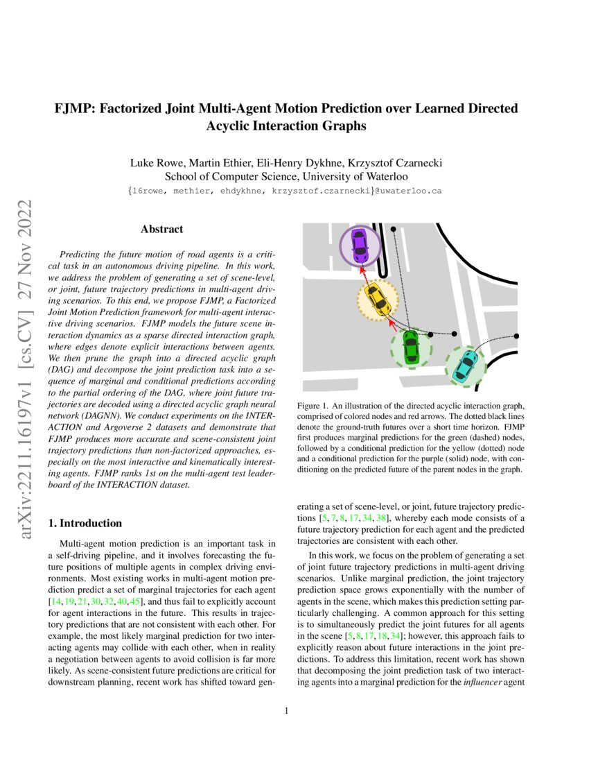 Fjmp Factorized Joint Multi Agent Motion Prediction Over Learned Directed Acyclic Interaction
