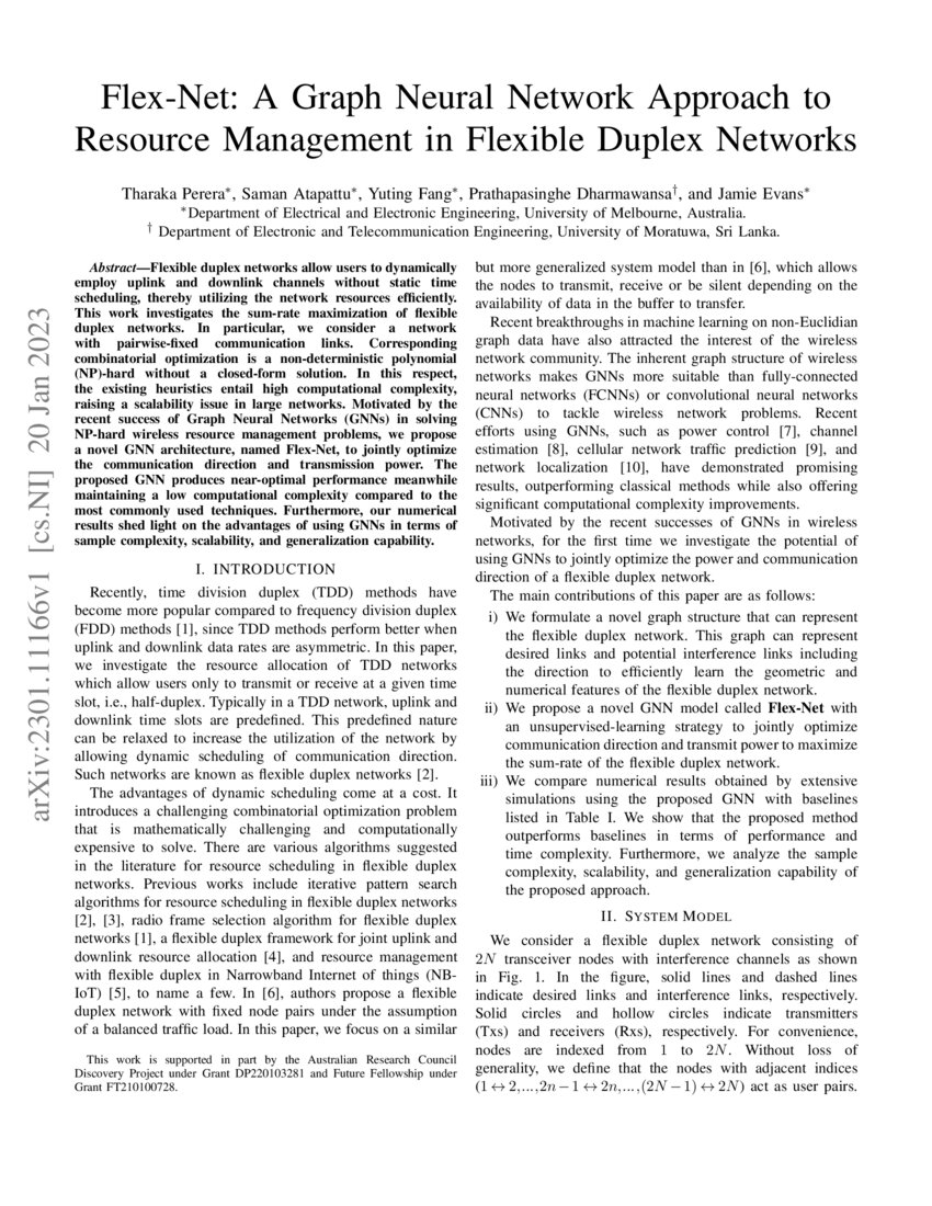 Flex-Net: A Graph Neural Network Approach to Resource Management in Flexible Duplex Networks ...