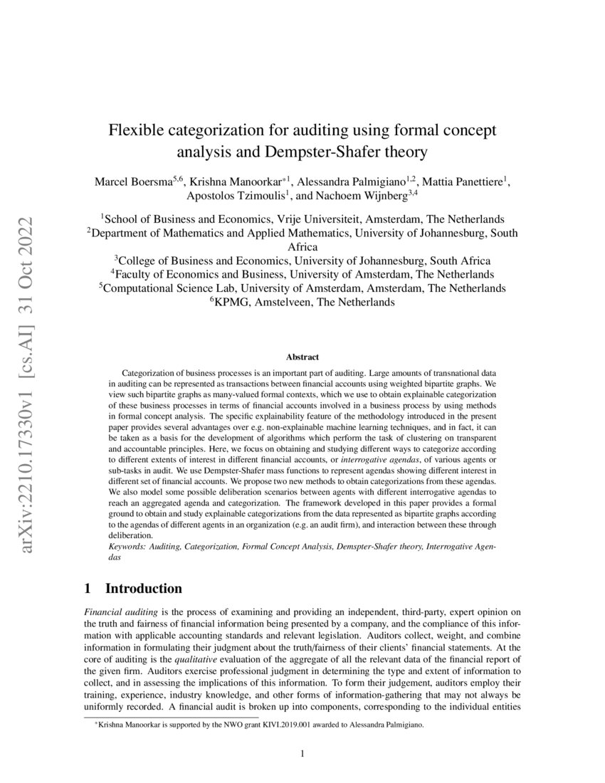Flexible Categorization For Auditing Using Formal Concept Analysis And