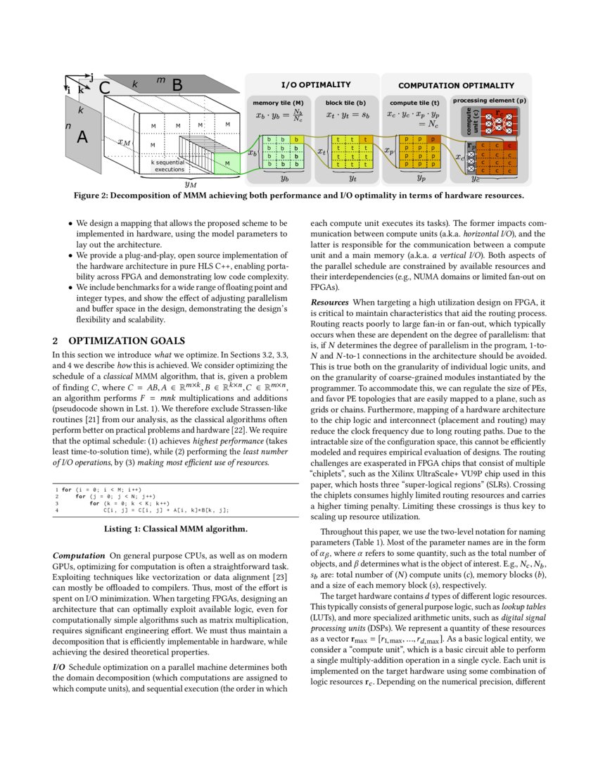 Flexible Communication Avoiding Matrix Multiplication On Fpga With High Level Synthesis Deepai