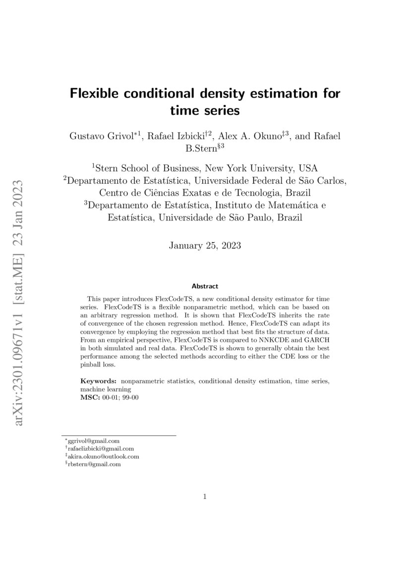 Flexible Conditional Density Estimation For Time Series Deepai