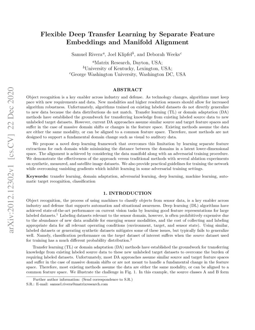 Flexible deep transfer learning by separate feature embeddings and ...