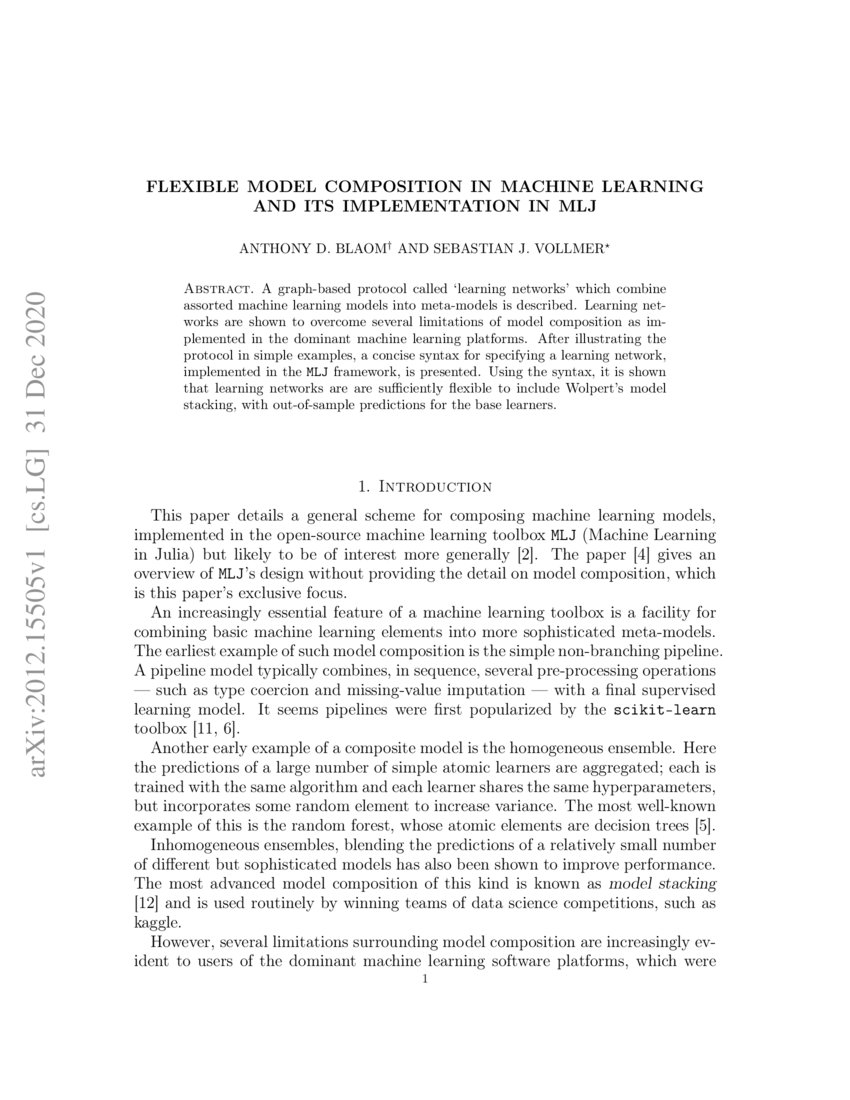 Flexible model composition in machine learning and its implementation ...