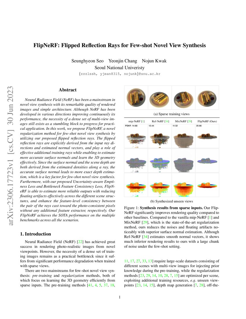 FlipNeRF: Flipped Reflection Rays for Few-shot Novel View Synthesis | DeepAI
