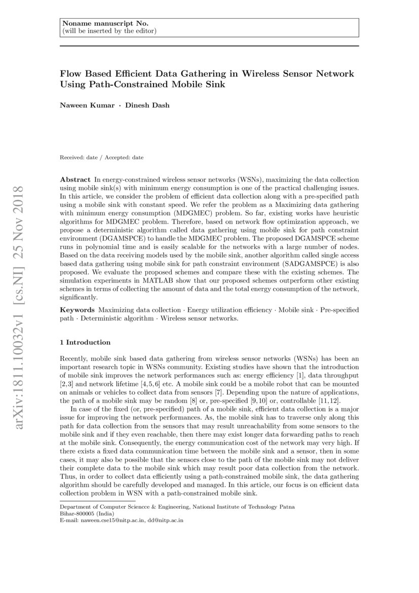 Flow Based Efficient Data Gathering In Wireless Sensor Network Using Path Constrained Mobile 