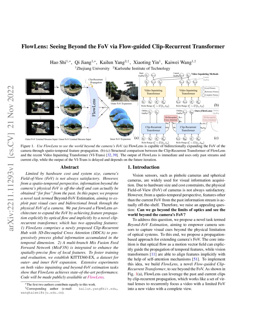 FlowLens: Seeing Beyond the FoV via Flow-guided Clip-Recurrent ...