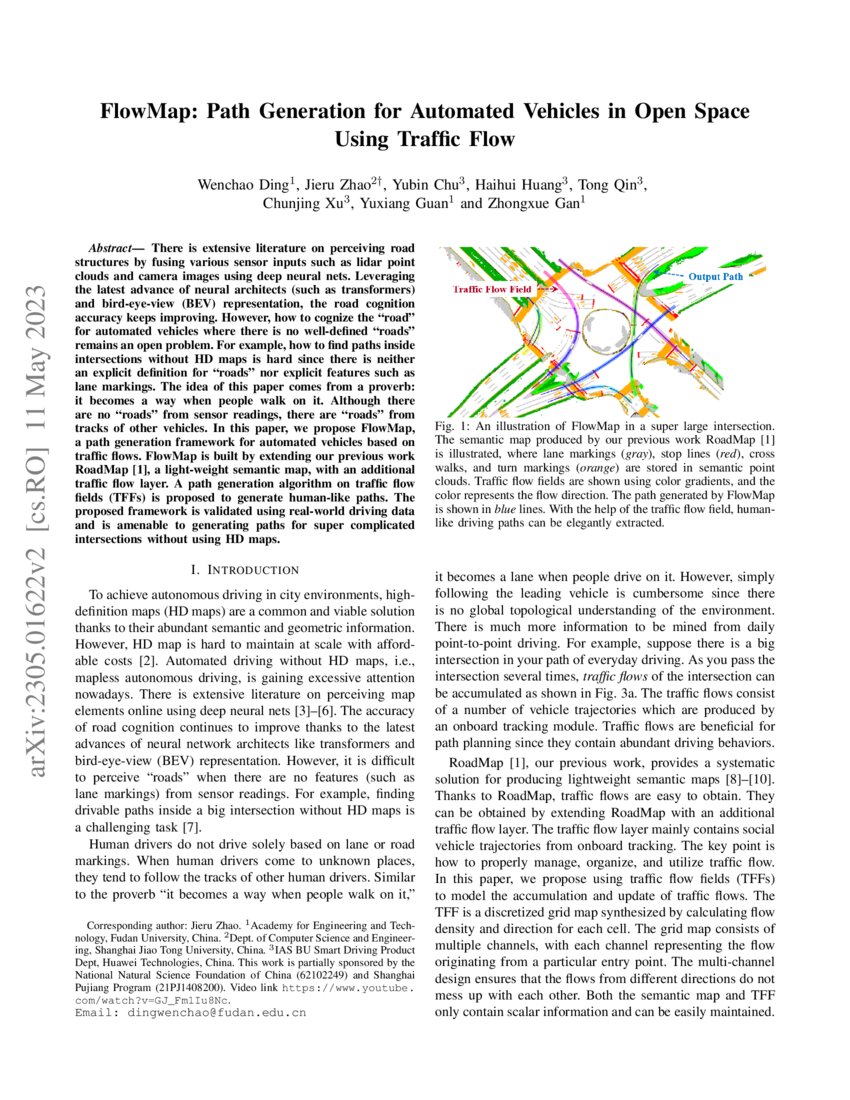 FlowMap: Path Generation for Automated Vehicles in Open Space Using Traffic Flow | DeepAI