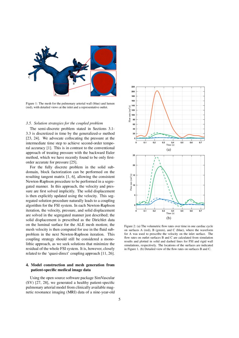 Fluid-structure interaction modeling of blood flow in the pulmonary arteries using the unified ...