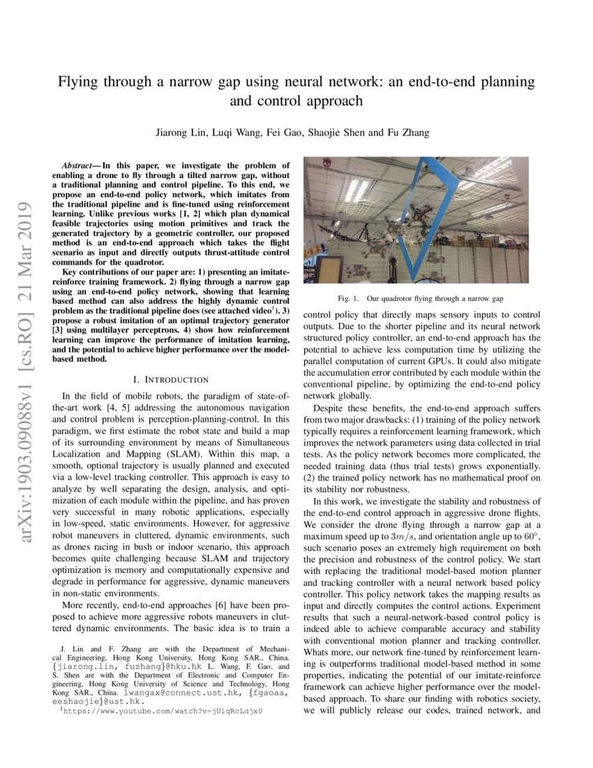 Flying through a narrow gap using neural network: an end-to-end ...