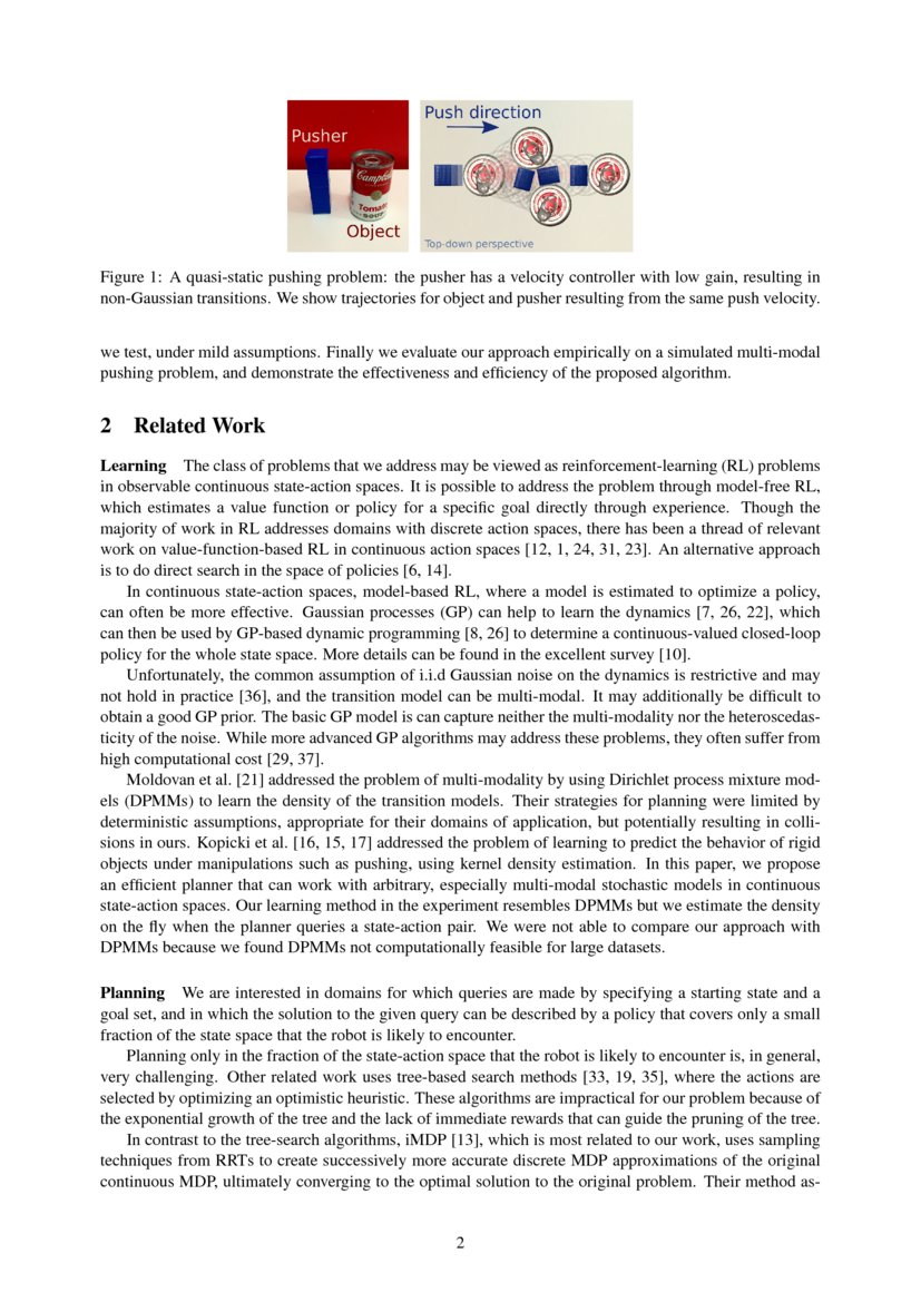 Focused Model-Learning and Planning for Non-Gaussian Continuous State-Action Systems | DeepAI
