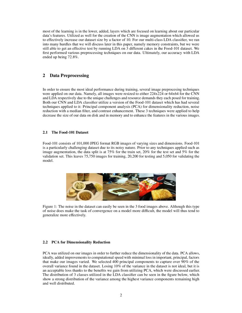 Food Classification With Convolutional Neural Networks And Multi Class