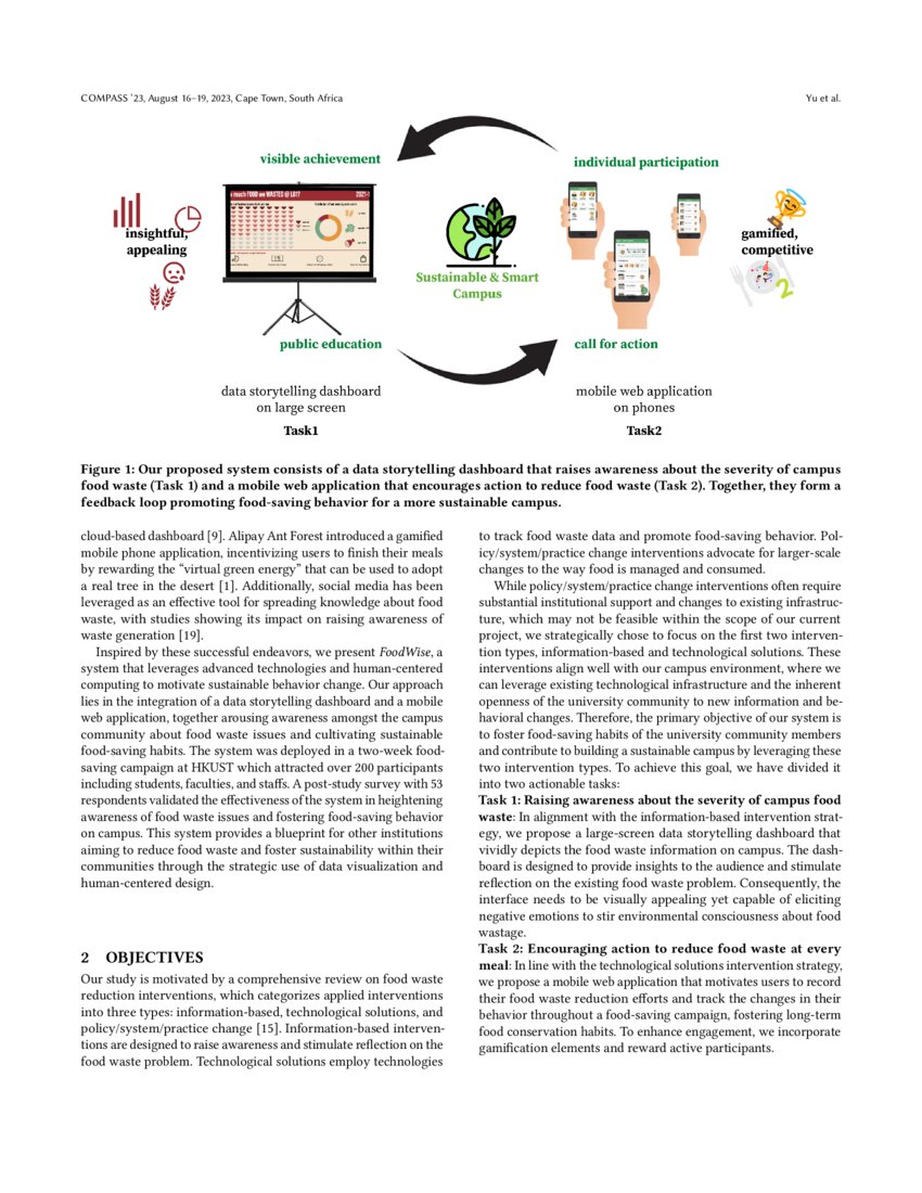 FoodWise: Food Waste Reduction and Behavior Change on Campus with Data ...