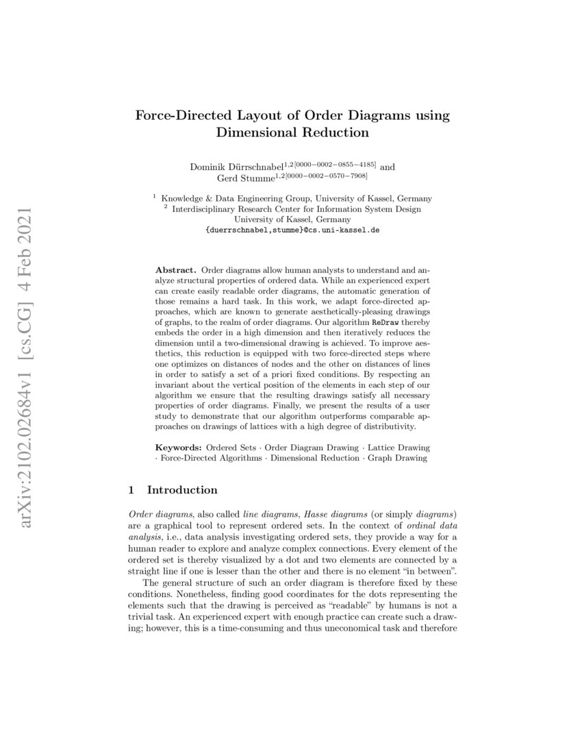 Force-Directed Layout of Order Diagrams using Dimensional Reduction ...