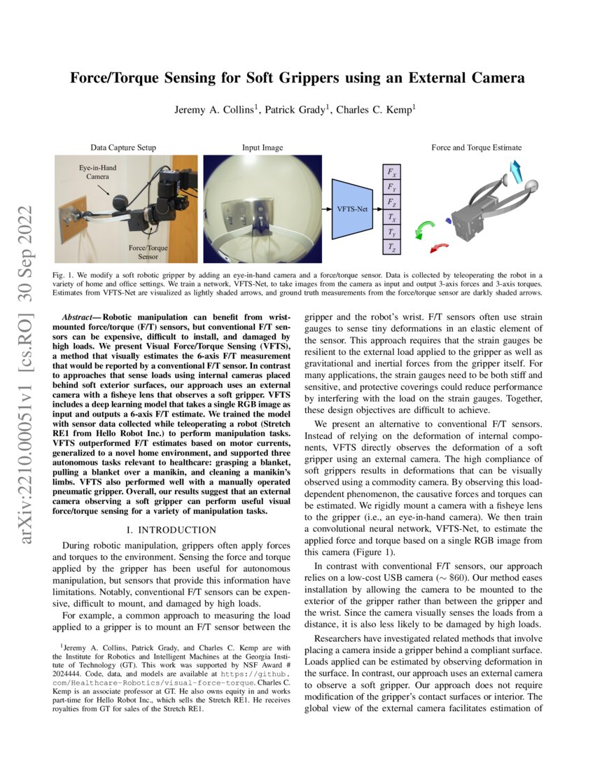 Force Torque Sensing For Soft Grippers Using An External Camera Deepai