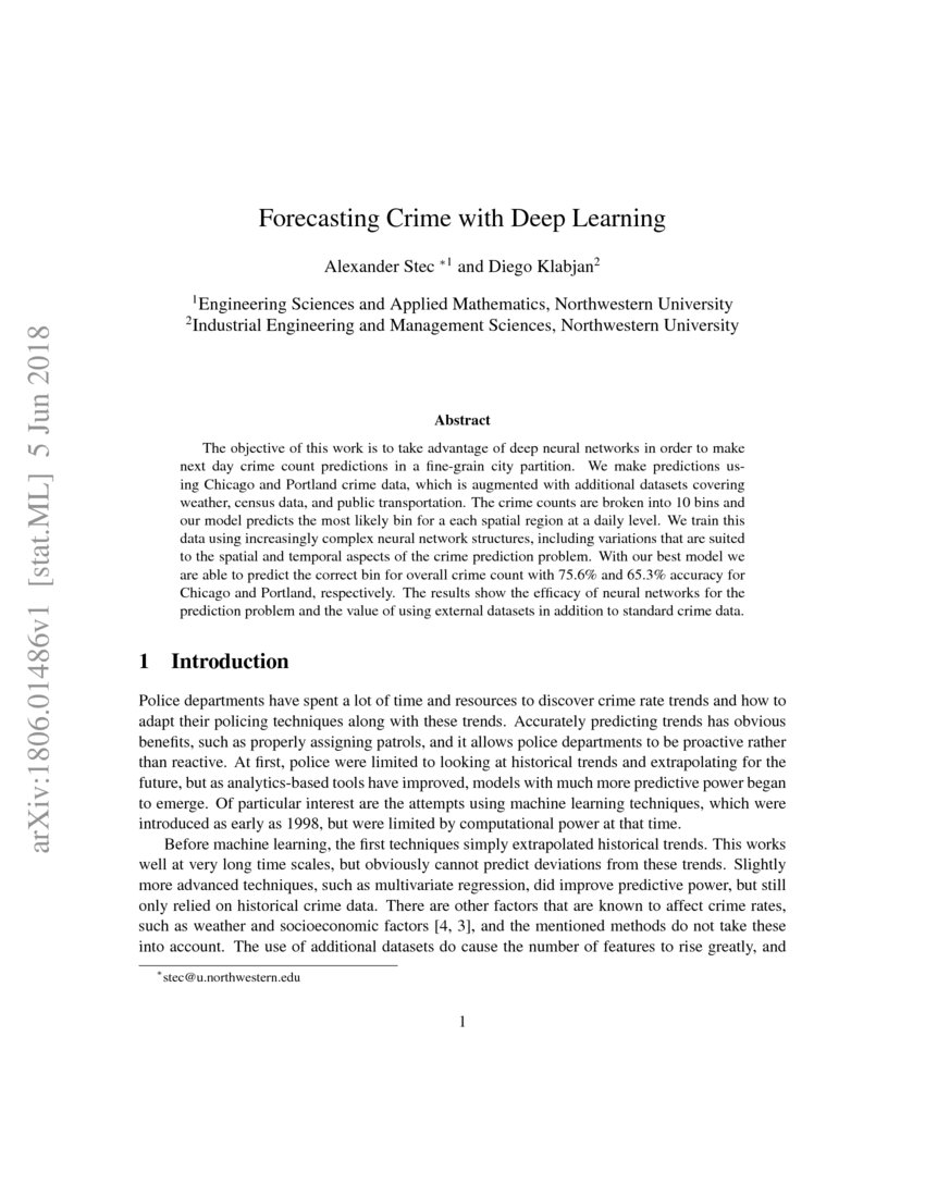 Forecasting Crime With Deep Learning Deepai