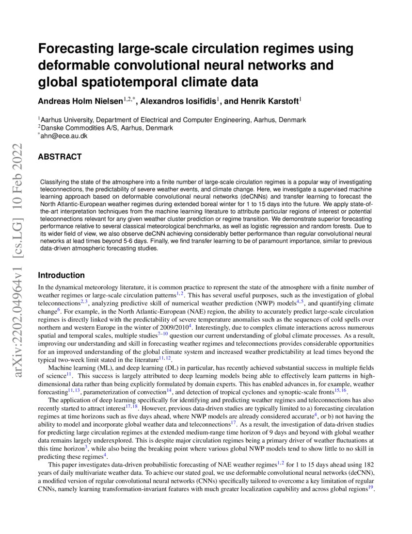 Forecasting large-scale circulation regimes using deformable ...