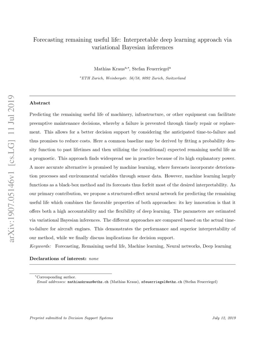 Forecasting remaining useful life: Interpretable deep learning approach ...