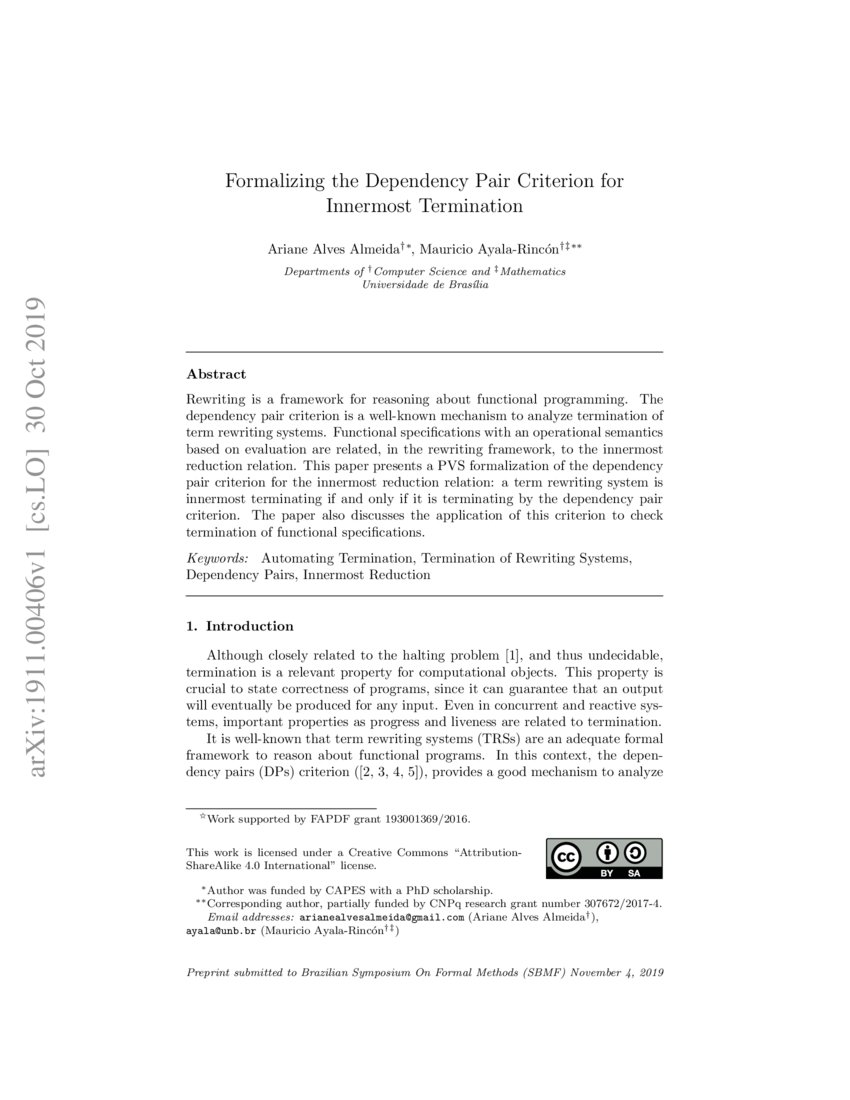 Formalizing the Dependency Pair Criterion for Innermost Termination | DeepAI