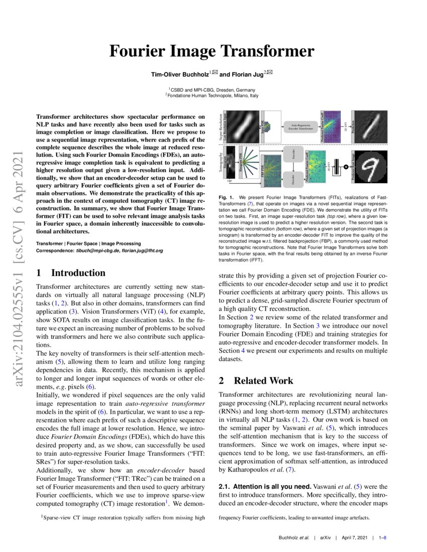 Fourier Image Transformer | DeepAI