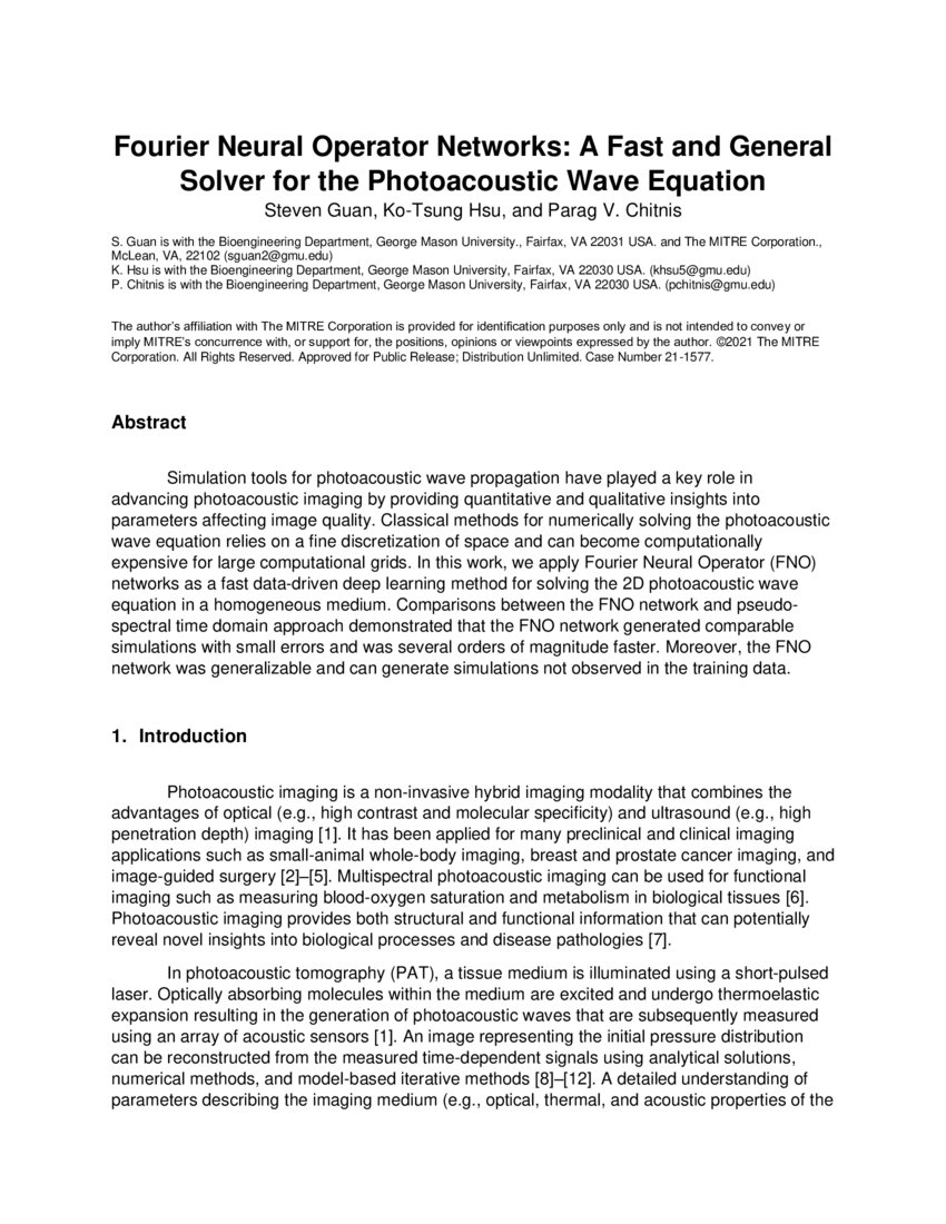 Fourier Neural Operator Networks A Fast And General Solver For The Photoacoustic Wave Equation
