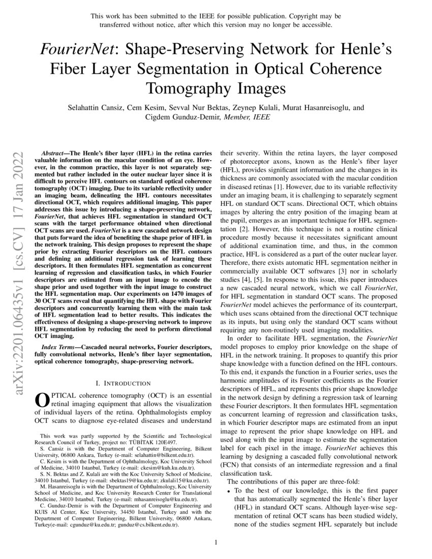 FourierNet: Shape-Preserving Network for Henle's Fiber Layer ...