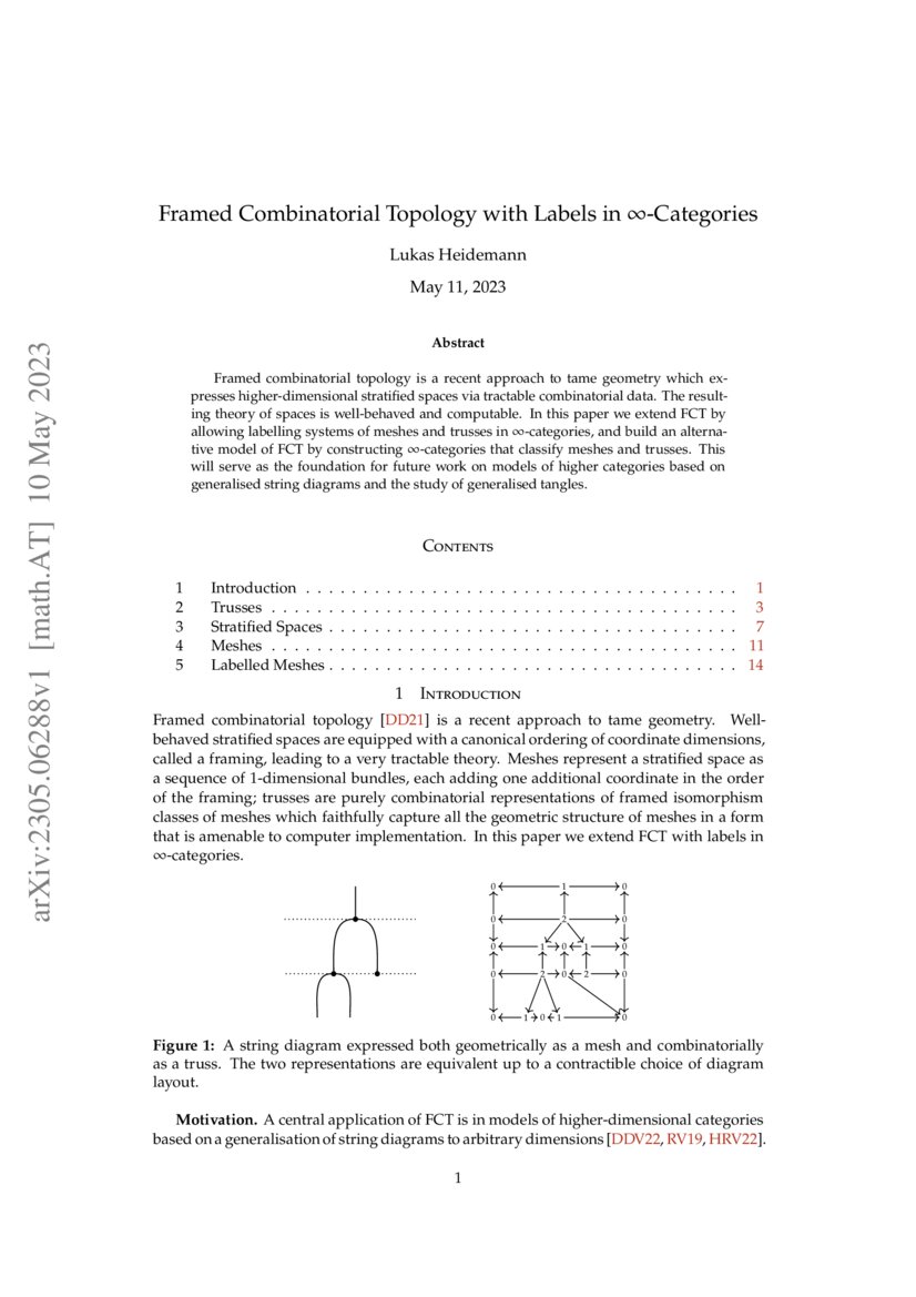 Framed Combinatorial Topology with Labels in ∞-Categories | DeepAI