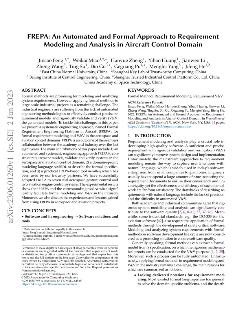 Frepa An Automated And Formal Approach To Requirement Modeling And