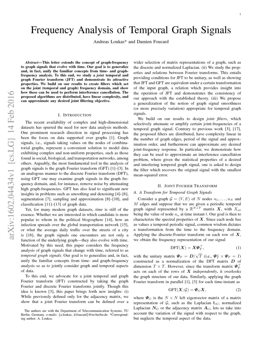 Frequency Analysis Of Temporal Graph Signals Deepai 8362