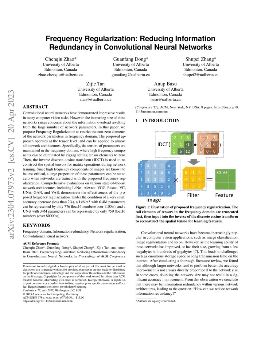 Frequency Regularization: Restricting Information Redundancy of ... Frequency Regularization: Restricting Information Redundancy of ...