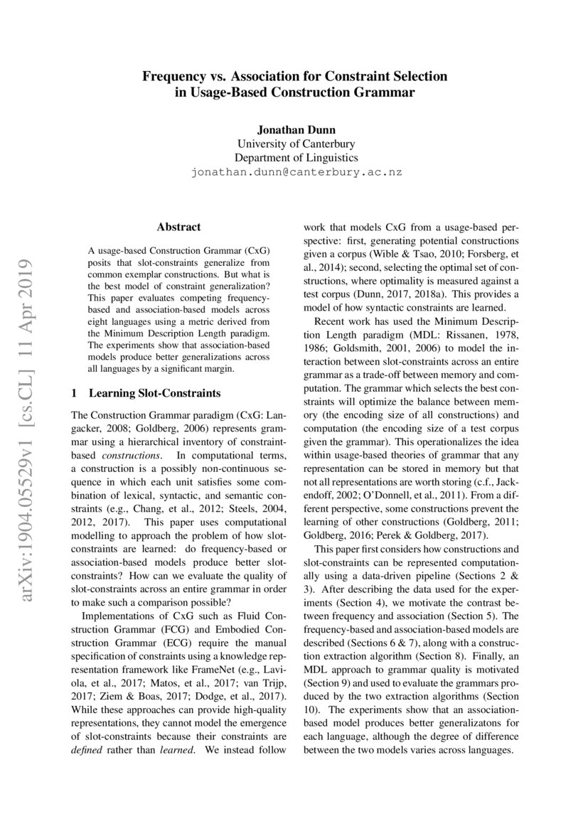 Frequency Vs Association For Constraint Selection In Usage Based Construction Grammar Deepai
