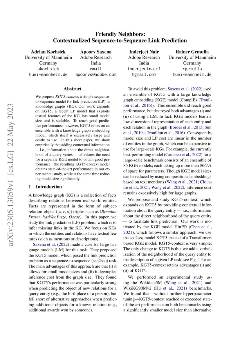 Friendly Neighbors Contextualized Sequence To Sequence Link Prediction Deepai