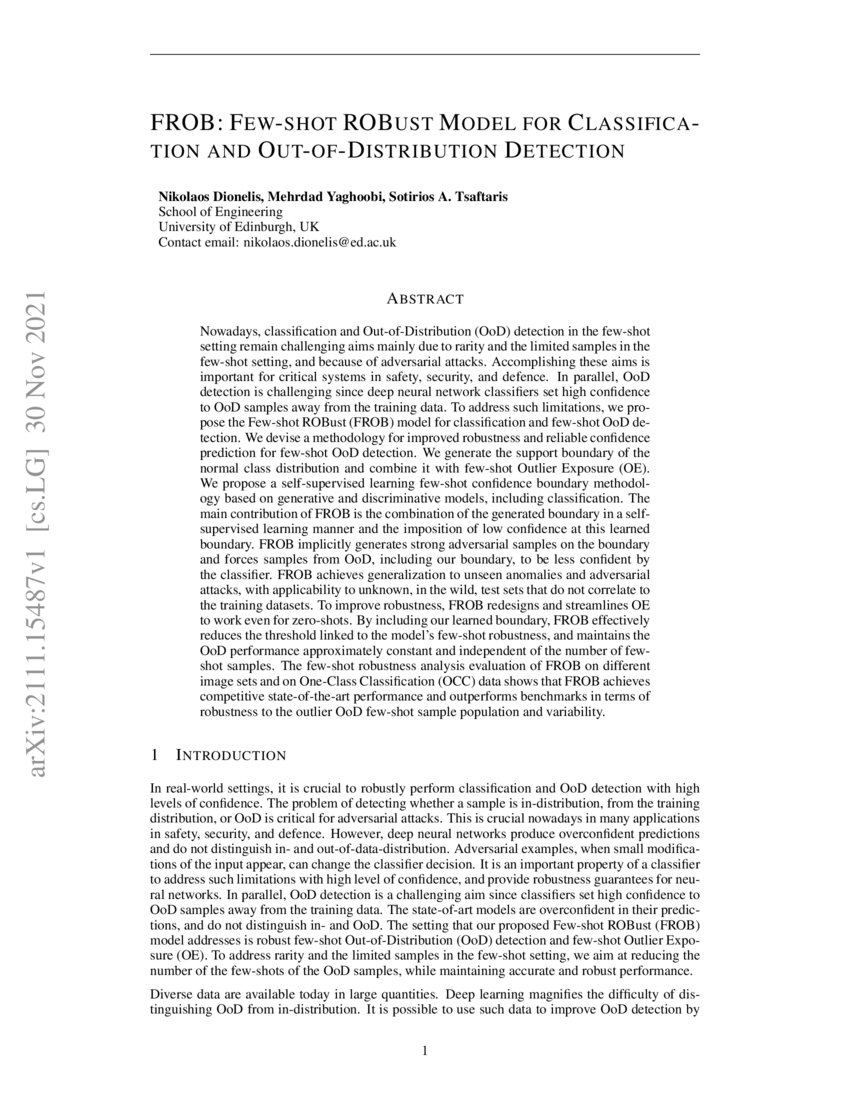 FROB: Few-shot ROBust Model for Classification and Out-of-Distribution ...