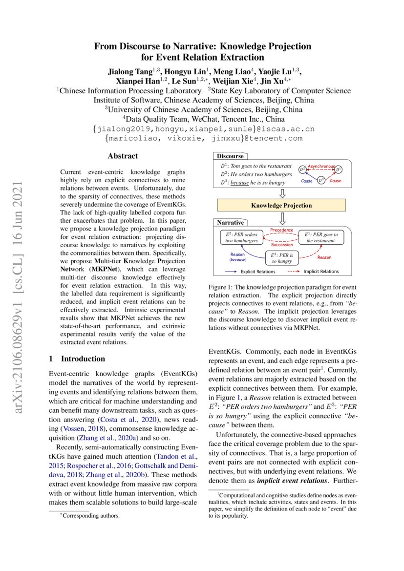 From Discourse To Narrative Knowledge Projection For Event Relation Extraction Deepai