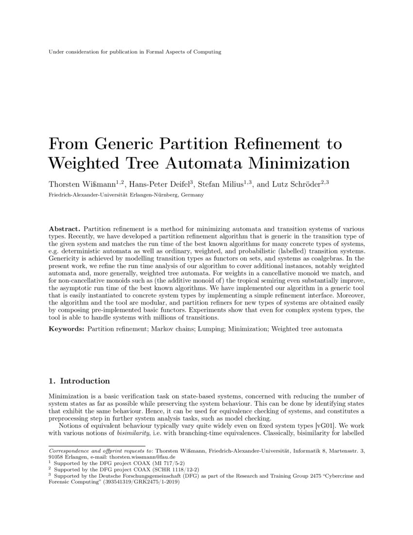 From Generic Partition Refinement To Weighted Tree Automata Minimization Deepai 6314